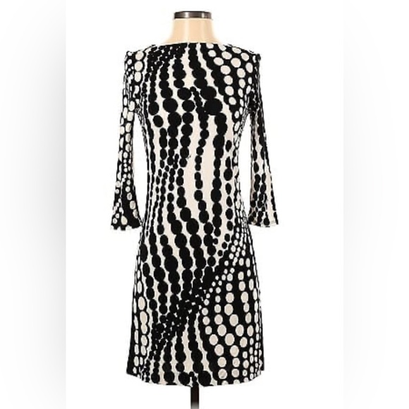 Trina Turk | Dresses | Trina Turk Black And White Circle Swirl Dress In ...